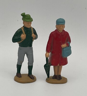 Mini Plastic Toy People Alps Hiking Man Lady With Handbag Umbrella ...