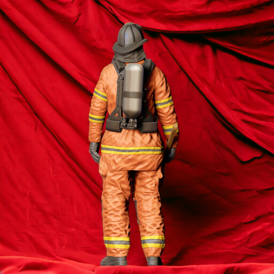 Firefighter with Ax Resin 3d printed Diorama Figure Unpainted Fireman ...