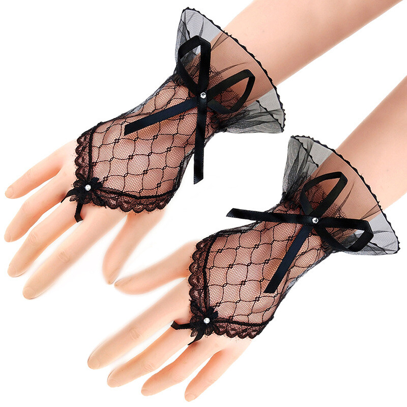 Short Tulle Gloves Formal Wedding Bridal Party Opera Costume Fancy ...