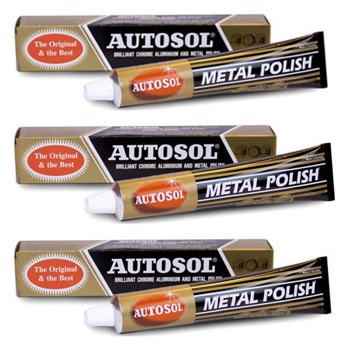 3 x AUTOSOL SOLVOL CHROME METAL ALUMINIUM CLEANER & POLISH 100g ...
