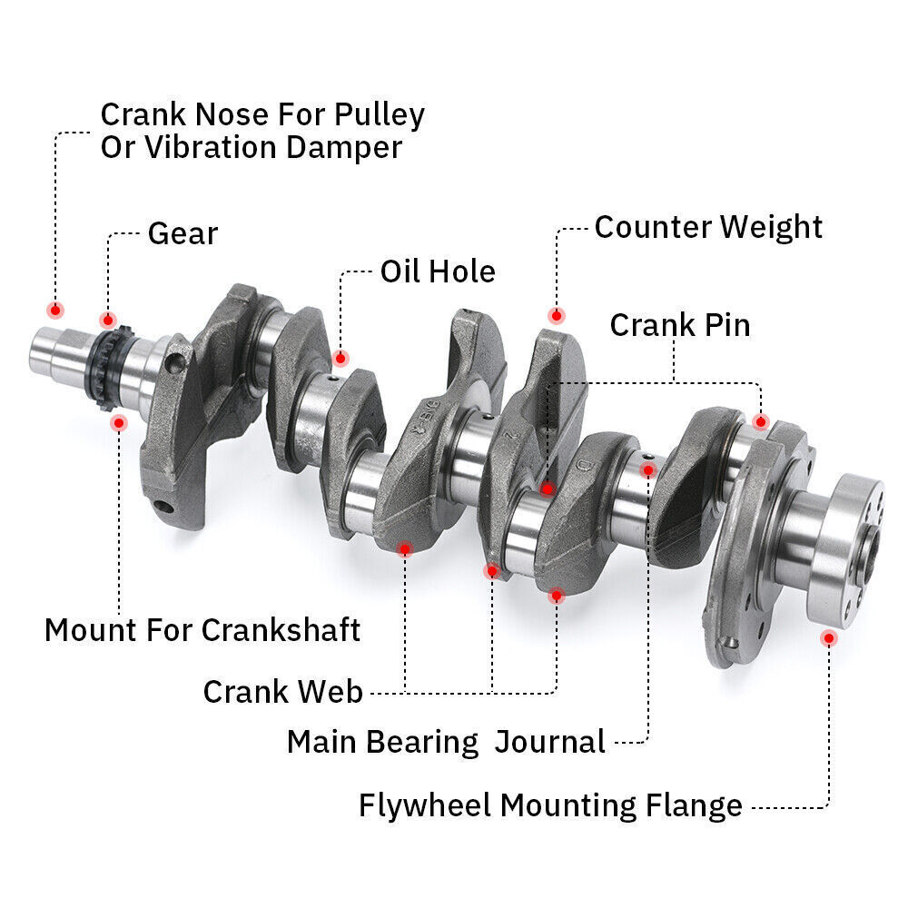 Engine Crankshaft & Main Rod Bearings Kit For 13-17 Hyundai Accent Kia ...