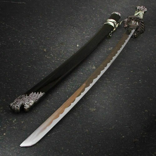 42" HANDMADE Japanese Open Mouth DRAGON COBRA KATANA SWORD Sharp ...