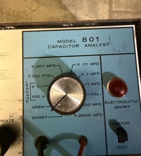 VINTAGE B & K MANUFACTURING CO. MODEL 801 CAPACITOR ANALYST With Manual ...