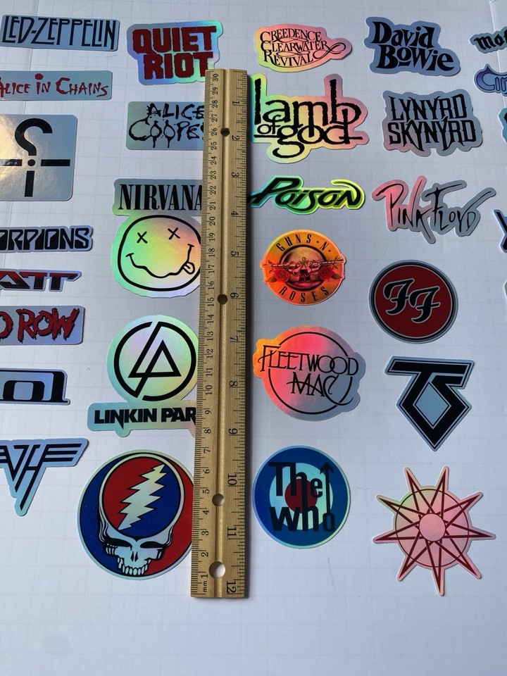 50 Large Classic Rock Stickers 50s 60s 70s 80s 90s Rock & Roll ...