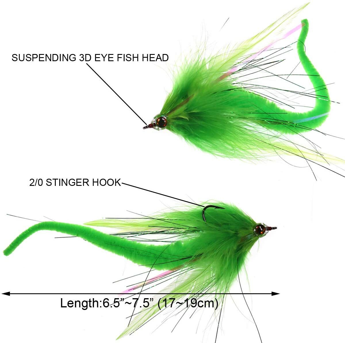 6x Dragontail Fly Fishing Lure Musky Bass Pike Trolling Swimbaits ...
