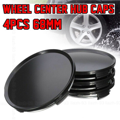 4Pcs 68mm (in 65mm) Black Plastic Car Wheel Center Hubcaps Covers Rim ...