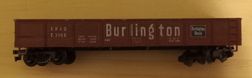 HO SCALE TRAIN BURLINGTON 3166 TERRA COTTA GONDOLA FREIGHT HAULER CAR ...