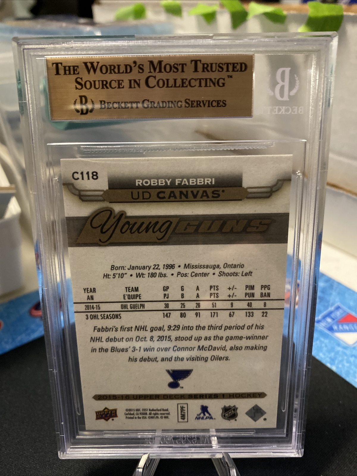 2015-16 Upper Deck - UD Canvas Young Guns #C118 Robby Fabbri (RC) for ...