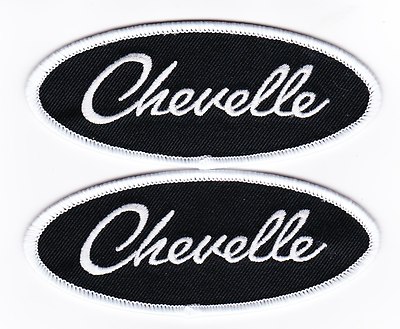 2 CHEVELLE SS BLACK WHITESEW/IRON ON PATCH EMBLEM EMBROIDERED CHEVY ...