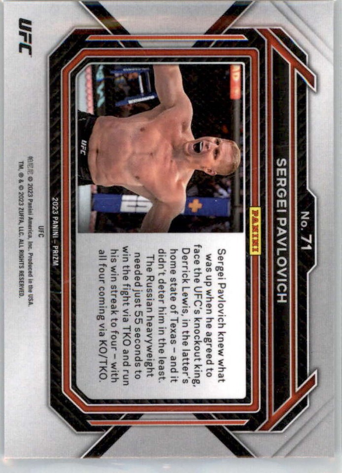 Sergei Pavlovich 2023 Panini Prizm UFC #71 MMA Horizontal ID:69053 | eBay