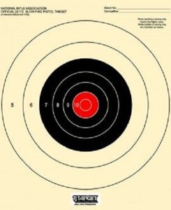 B-16 targets (RC)] 25 Yard Slow Fire Pistol Target (50) Tagboard w/Red ...