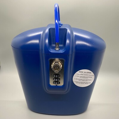 Safego Blue Lightweight Water Resistant Portable Travel Lockbox Safe ...