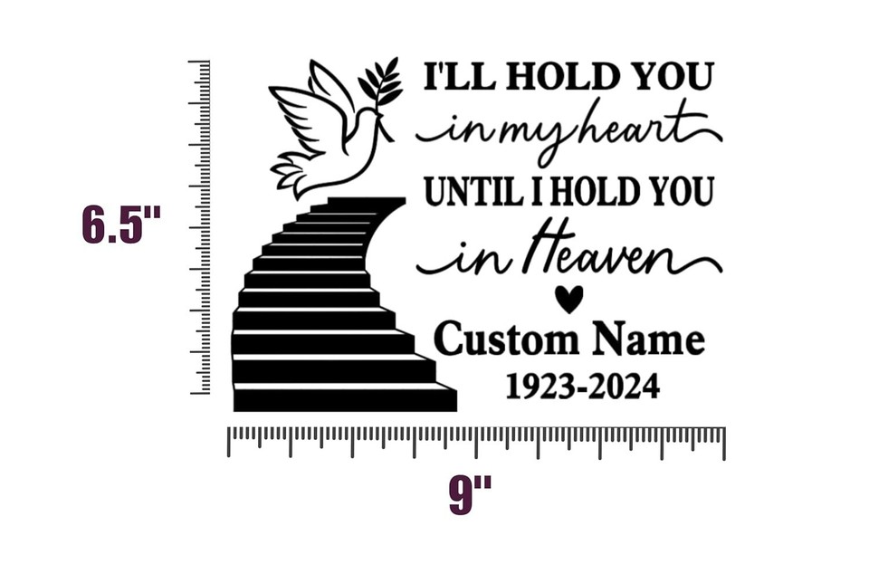 Personalized I'll Hold You In My Heart Forever Heart RIP Car Window ...