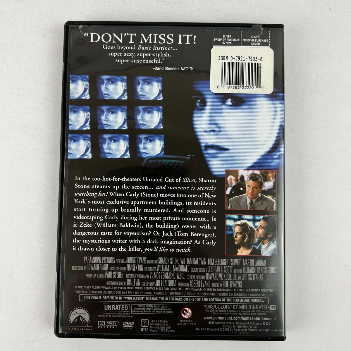 Sliver Movie Dvd