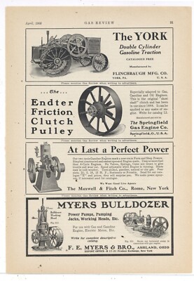 1908 Gas Engine Ads on 1 Pg: Maxwell & Fitch, Springfield Ohio Gas ...