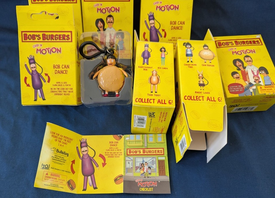 Bob's Burgers Chibi In Motion Clips : Lot of 6 sealed and 1 open w/Gene ...