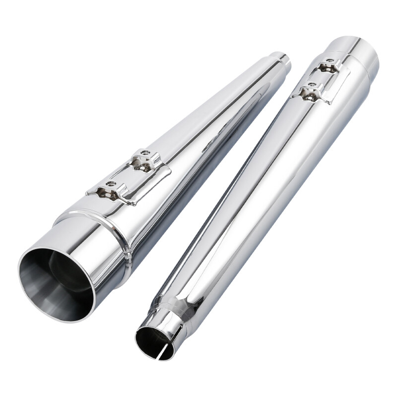 Slip On Megaphone 4" Exhaust Pipe w/ End Caps Fit For Harley Touring ...