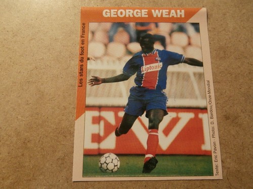 GEORGE WEAH, PARIS SG, VERY RARE 90s FOOTBALL ROOKIE CARD, JT29 | eBay