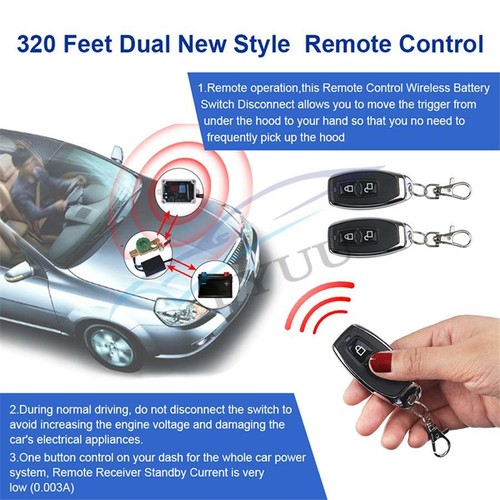 Car 12V Battery Isolator Disconnect Cut Wireless Remote Control Master ...