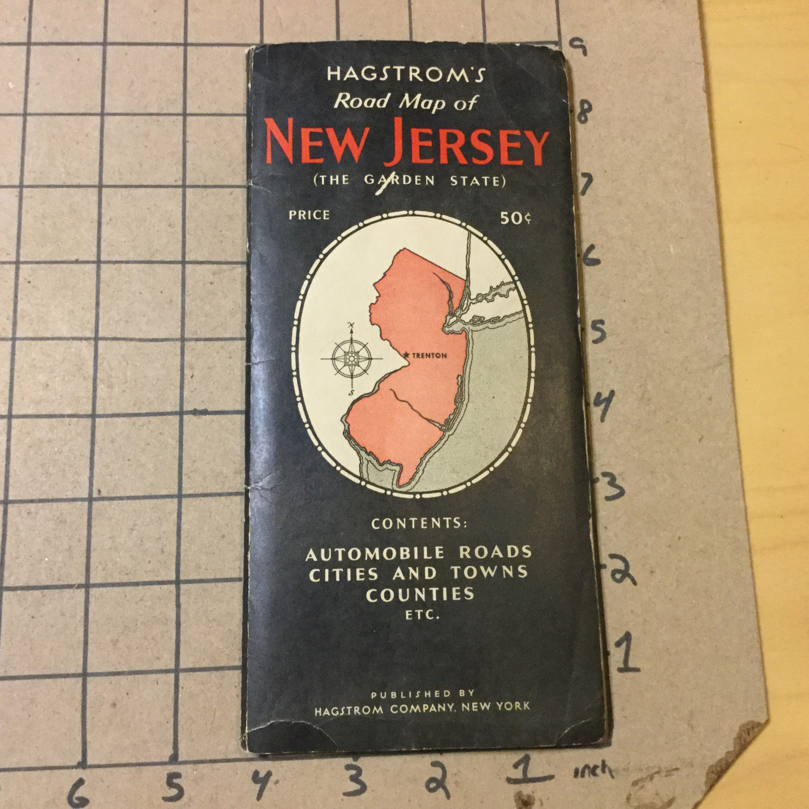 Vintage Original Map: HAGSTROM'S map of NEW JERSEY old undated 1950s | eBay