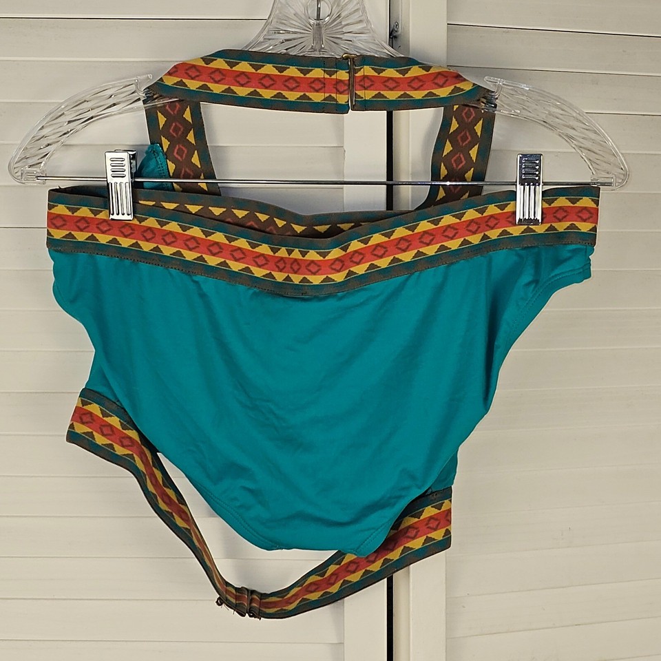 Anne Cole Womens 2pc Teal Aztec Print 2pc Bikini Swimsuit Medium | eBay