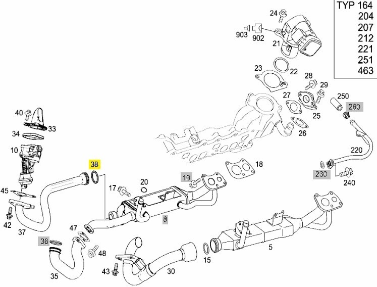 MERCEDES OM642 EGR Heat Exchanger O Ring A0189979045 Front EXACT | eBay UK
