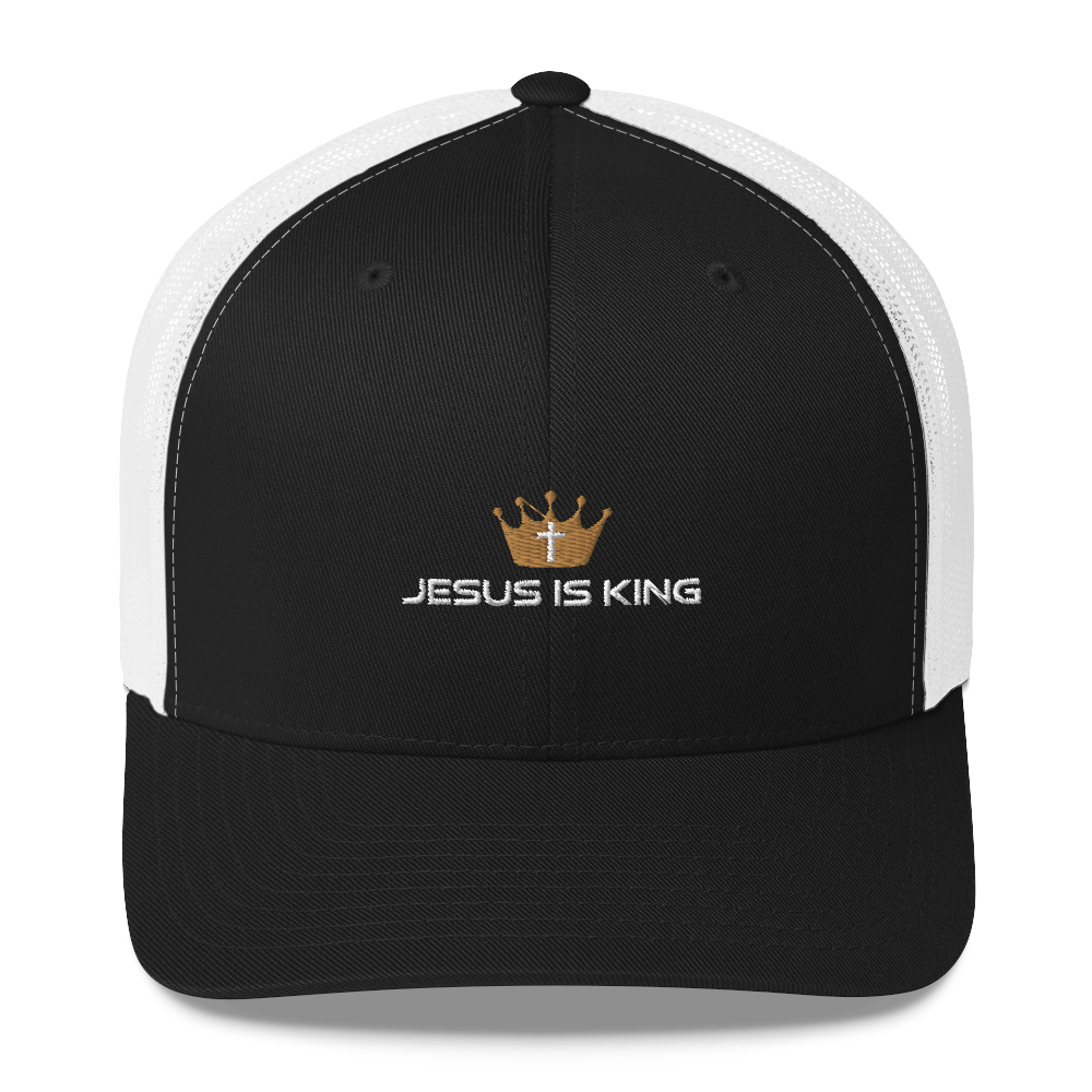 Jesus Is King Cross Crown Embroidered Christian Faith Yeshua Mesh ...