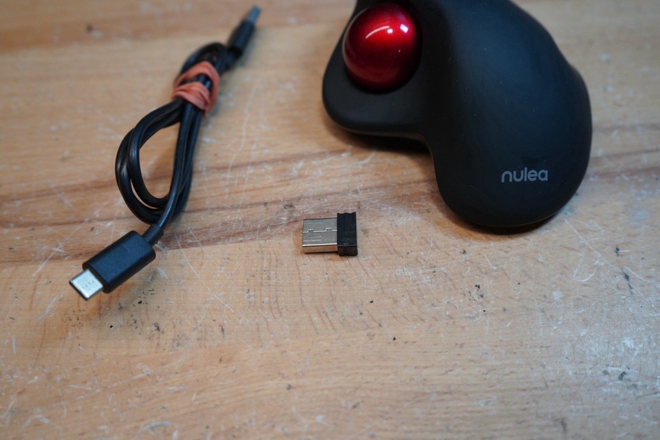 (S) Nulea M501 Wireless Trackball Mouse Easy Thumb Control RED BALL ...