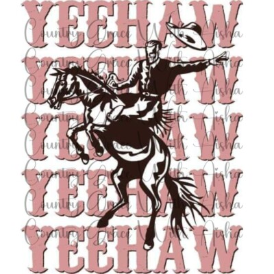 Sublimation Print Pink Yee Haw Ready to Press Heat Transfer | eBay