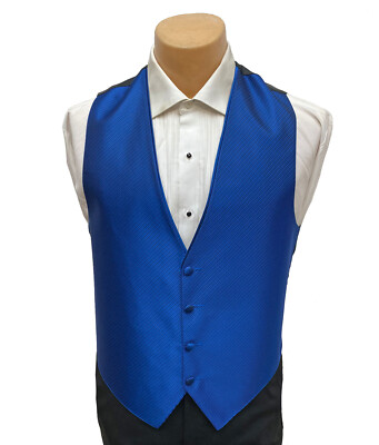 Men's Flow Formals Royal Blue Tuxedo Vest Adjustable Fullback Size ML ...