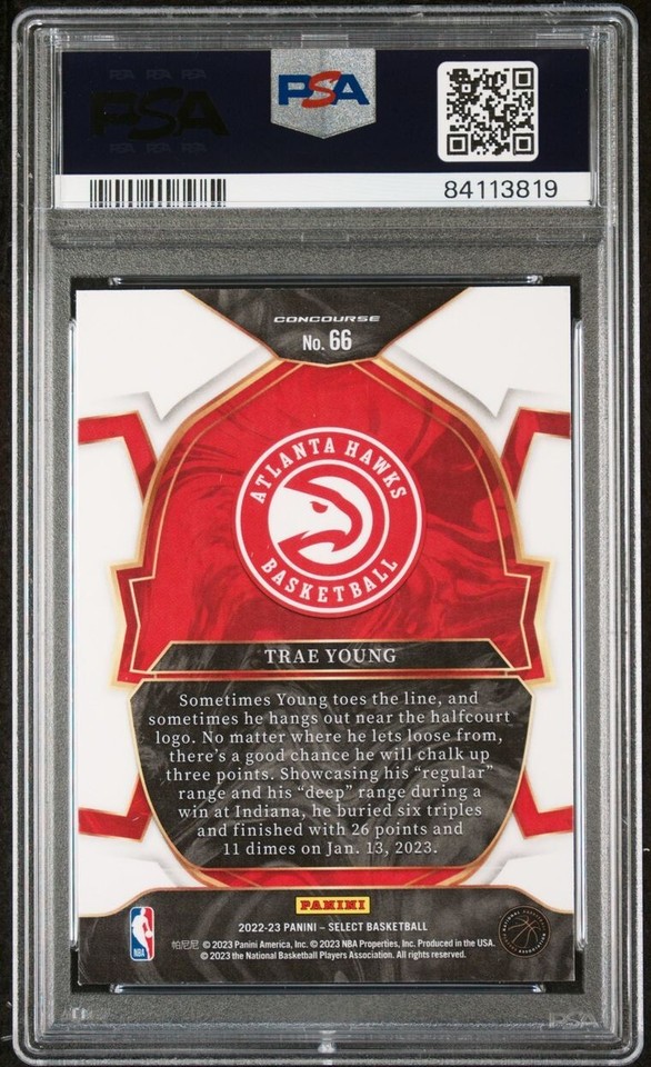 2022 Panini Select Basketball Trae Young Blue Card #66 PSA GEM MT 10 | eBay