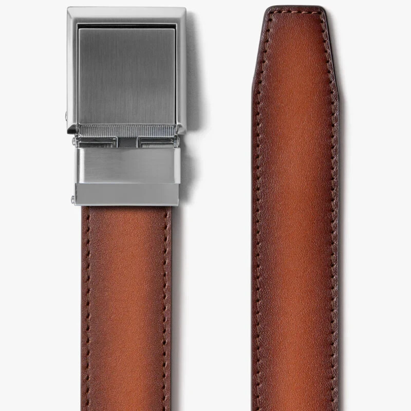 Slidebelts Factory Seconds Men's Cognac Full Grain Leather Ratchet Belt ...