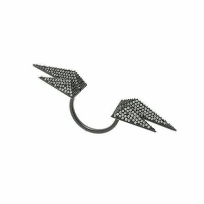 Elegant Design 925 Sterling Silver 2.07TCW Pave Diamond Open Ring Women ...
