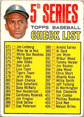 1967 Topps #361 5th Series Checklist: 371-457 baseball card 11N | eBay