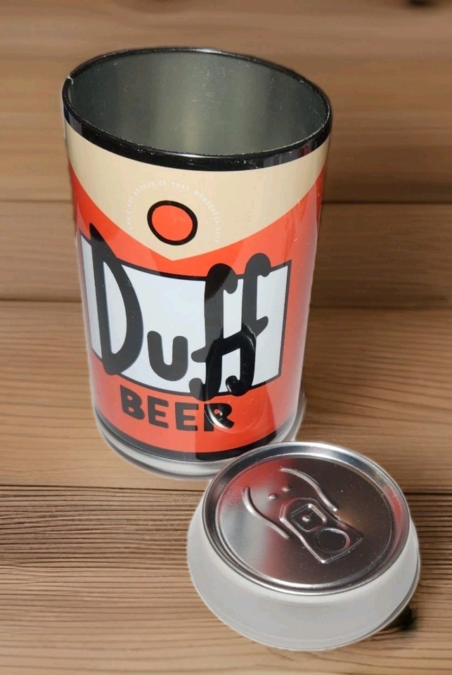 Simpsons Duff Beer Dice Game with Duff Beer Can Tin 3 Simpsons Dice ...