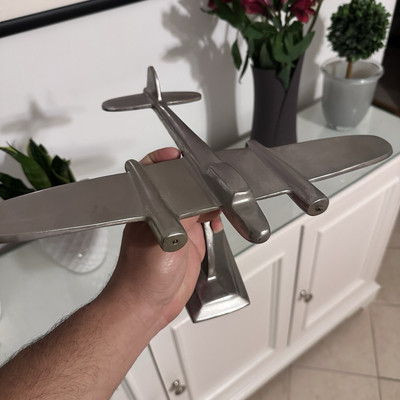 Vintage Deco Aluminum Airplane/Plane Model Tabletop Desk Sculpture ...