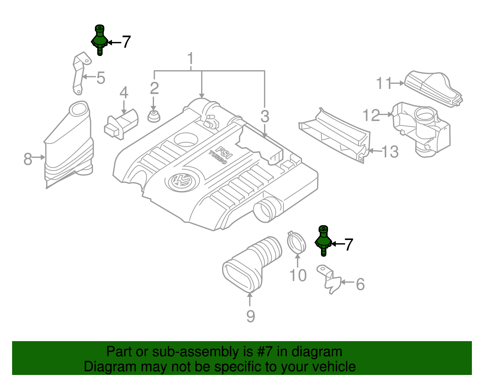 VW+Volkswagen+OEM+Air+Cleaner+Intake-retaining+Bracket+Ball+Stud ...
