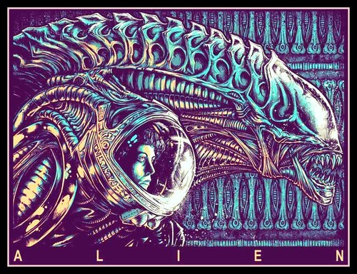 4.5" Classic ALIEN movie monster vinyl sticker. Sci-fi, horror decal ...