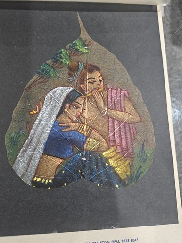 Pipal Leaf hand painted art greeting card lovers India get well ...