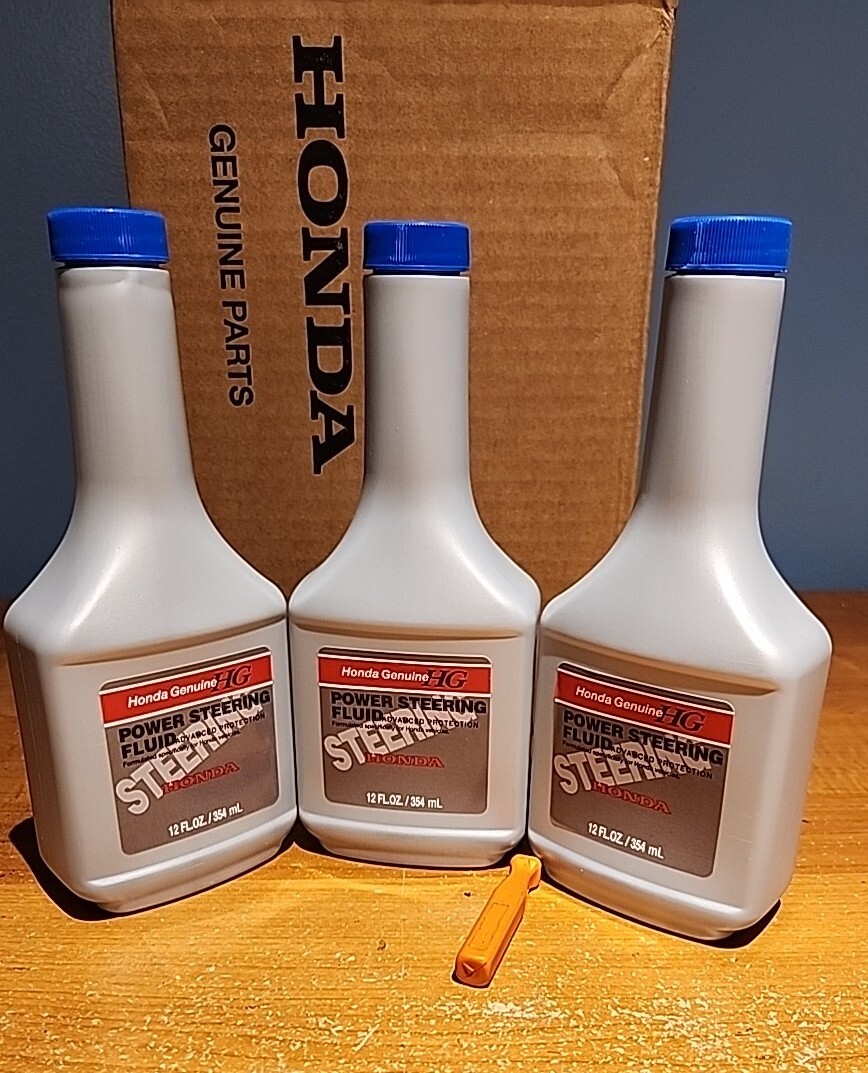 3 x BOTTLES HONDA OEM GENUINE POWER STEERING FLUID 12oz SEALED OIL NEW ...
