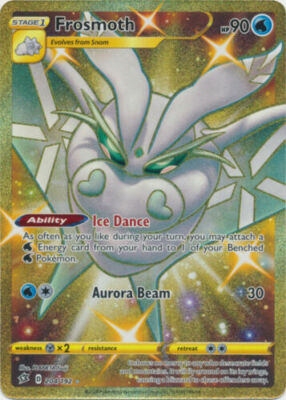 POKEMON CARD GOLD FROSMOTH 204/192 SECRET RARE FULL ART REBEL CLASH ...
