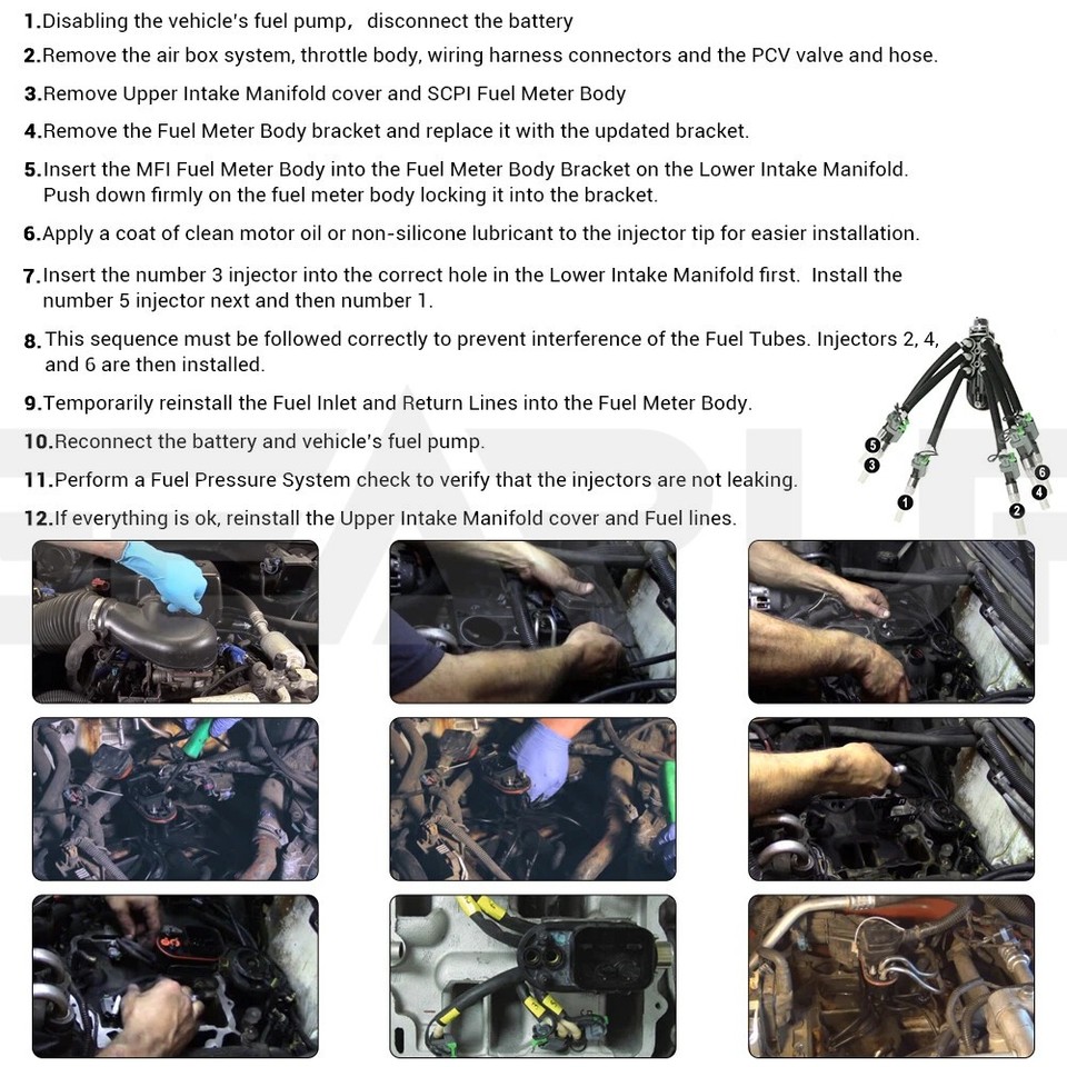 Fuel Spider 6 Injector Injection For Chevy GMC Pickup S10 V6 4.3L FJ503 ...