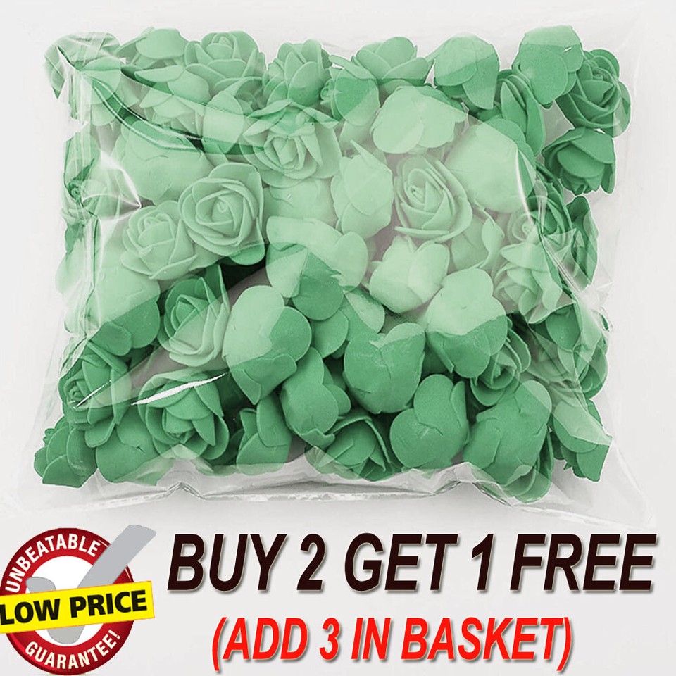 1000 Foam Mini Roses WHOLESALE Heads Buds Small Flowers Wedding Home ...