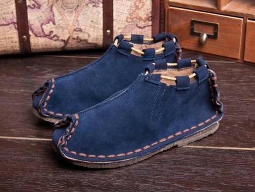 Mens Chinese Style Leather Stictching Lace Up Kungfu Vintage Casual ...