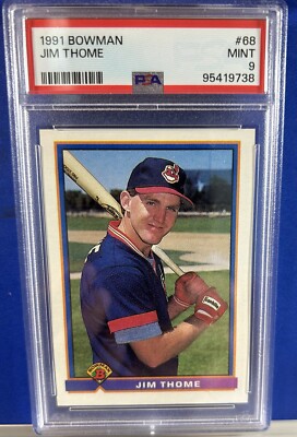 1991 BOWMAN JIM THOME #68 ROOKIE CARD PSA 9 ** MINT ** | eBay