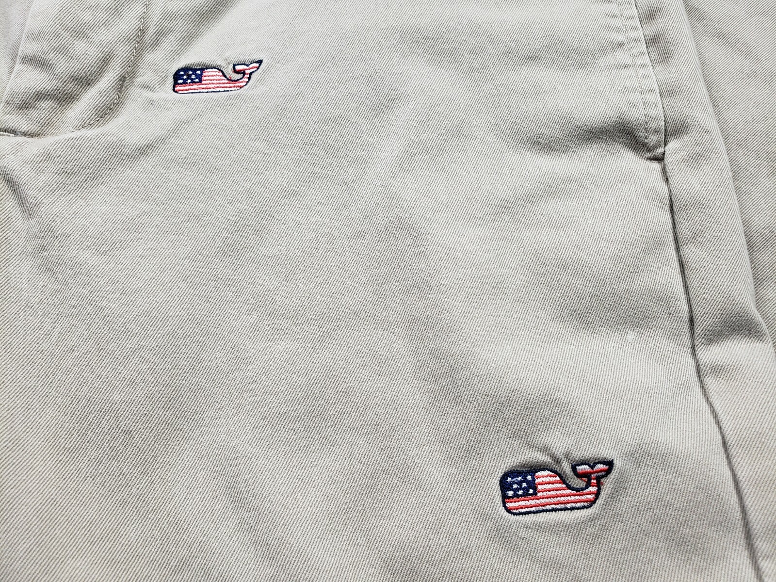 Vineyard Vines Light Tan American Flag Whales Pattern… - Gem