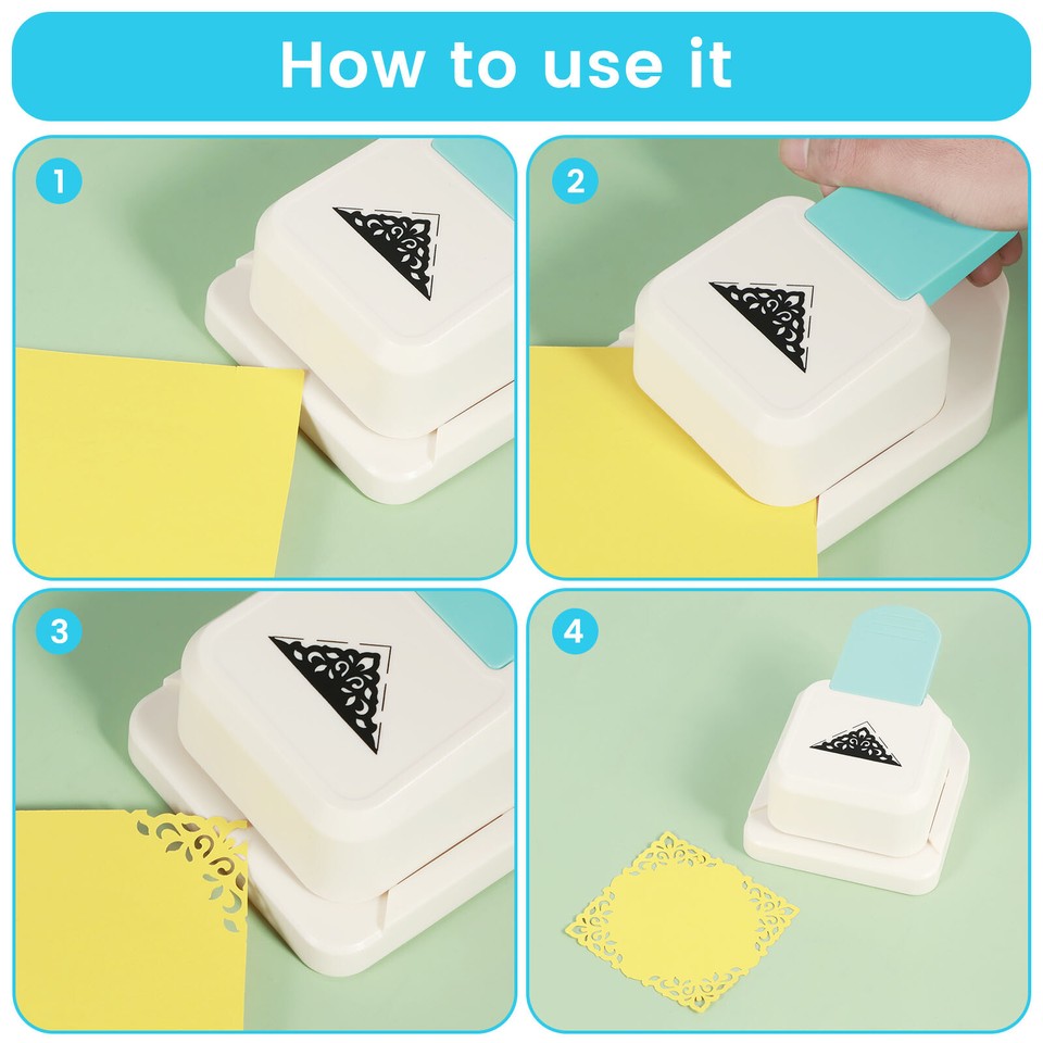 Corner Paper Punch Triangle Shape Corner Puncher Flower Pattern Corner ...