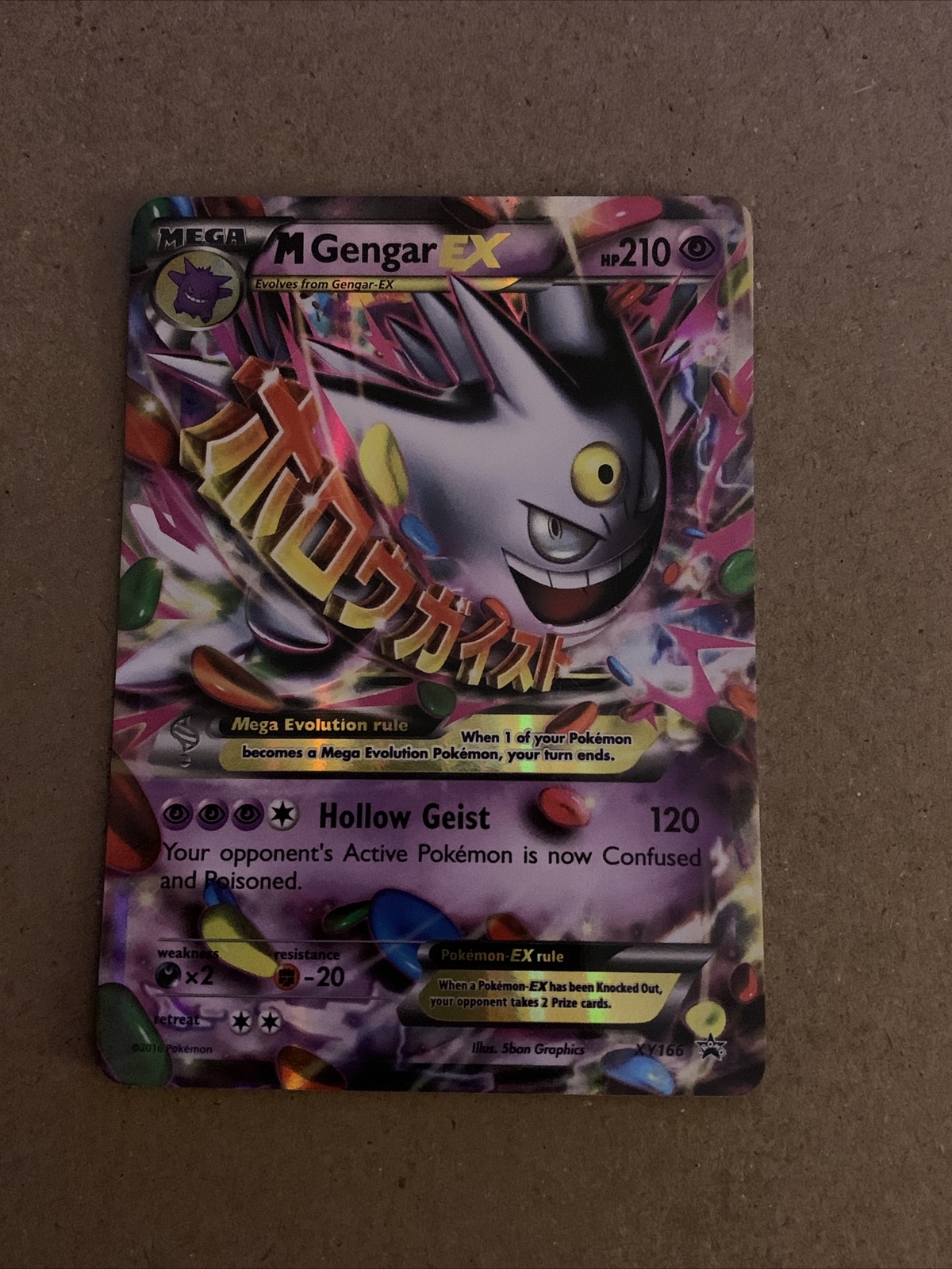 Pokémon TCG Mega Gengar EX Black Star Promos XY166 Shiny Holo Rare | eBay