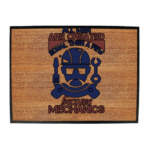 Mechanics All Men Are Created Equal Funny Doormats Man Cave Door Mats ...