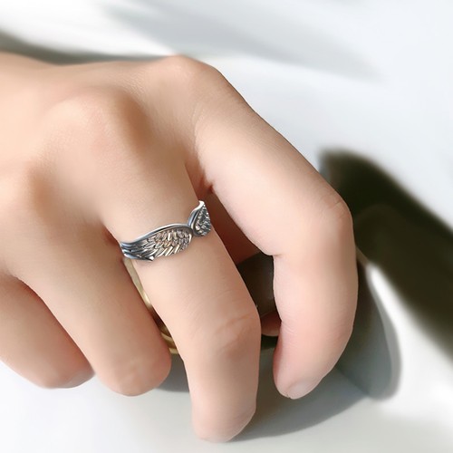 Teens Ring Silver Color Decorative Angel Wing Finger Ring Casual | eBay